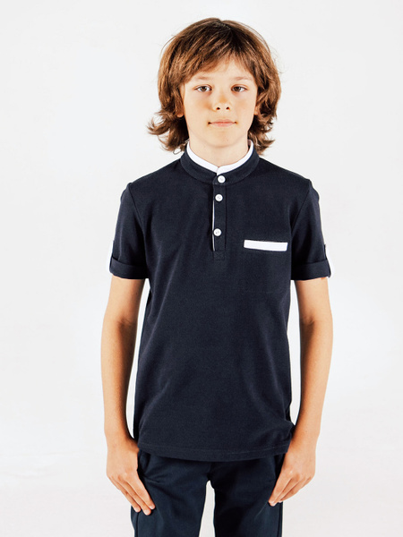 Поло Мальчики cookie синий, размер 134 Хлопок, Трикотаж Офисный/школьный Россия, рост 134 купить ...