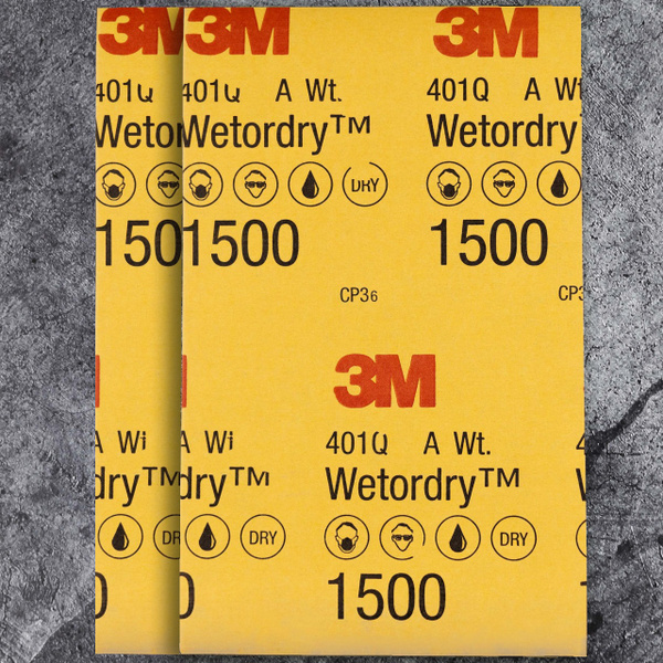 Наждачная бумага 3М P1500, 138х230 мм / Шкурка шлифовальная водостойкая ...