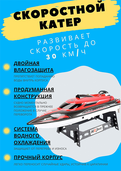 Катер на пульте управления скоростной SPEEDBOAT - купить с доставкой по ...