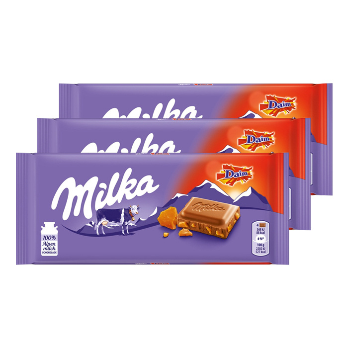 Шоколад, Шоколадная плитка Milka & Daim / Милка Дайм (Германия), 100 г ...