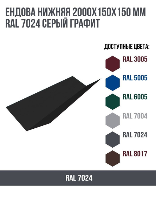 Ендова нижняя 2000х150мм RAL 7024 Серый графит - купить с доставкой по ...