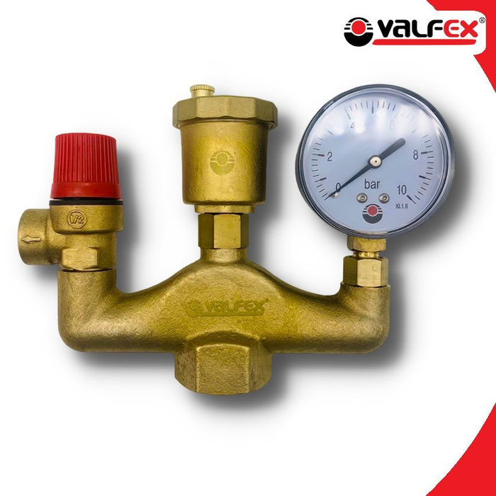 Группа безопасности 3 бар VALFEX, латунная - купить в интернет-магазине ...