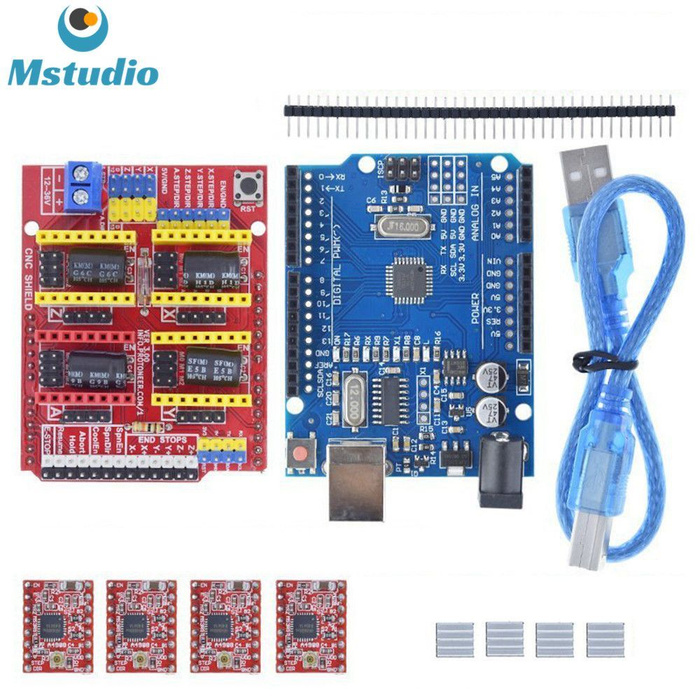 Набор для сборки 3d принтера ЧПУ с Arduino Uno R3 Cnc Shield V3 4