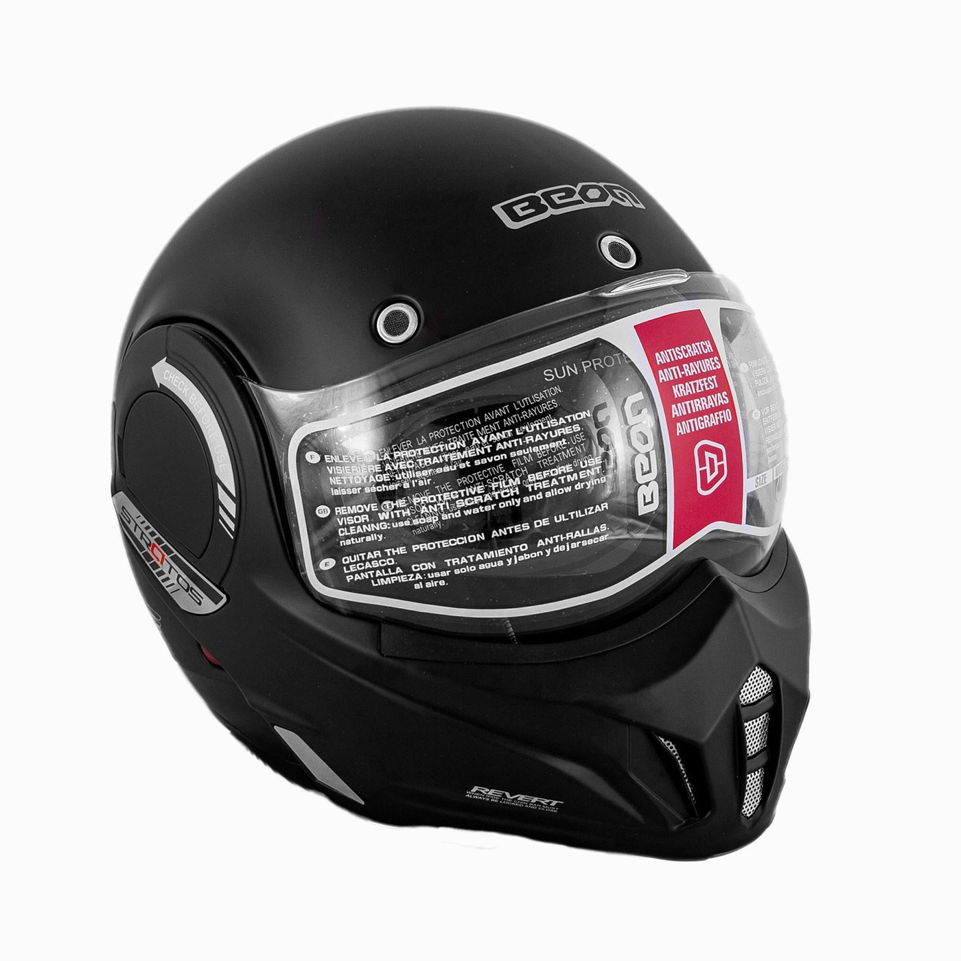 Мотошлем Beon Flip-back b-707 Stratos matt black/grey XS купить на OZON ...