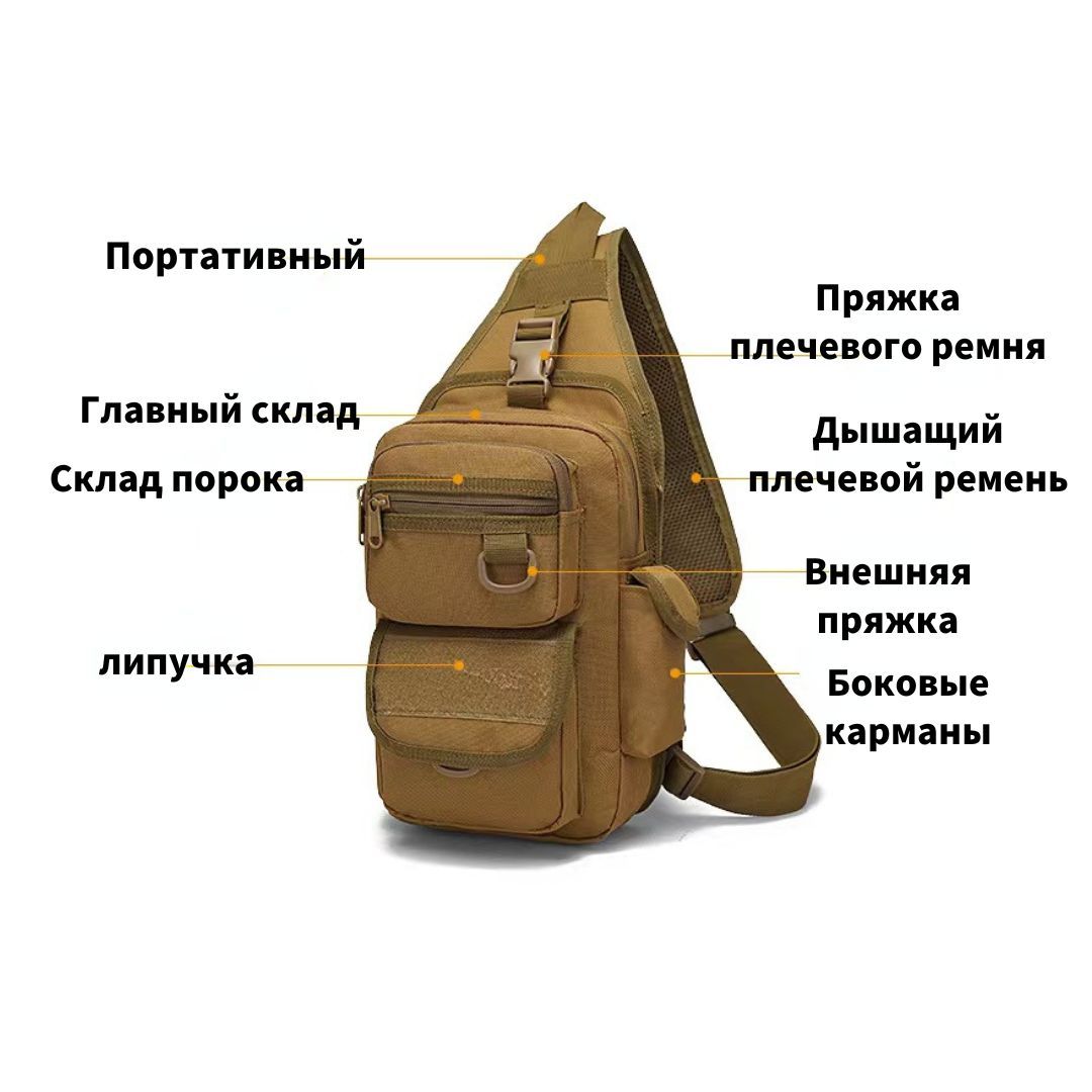 Тактическая сумка через плечо Скрытая пистолетная кобура Военные EDC ...
