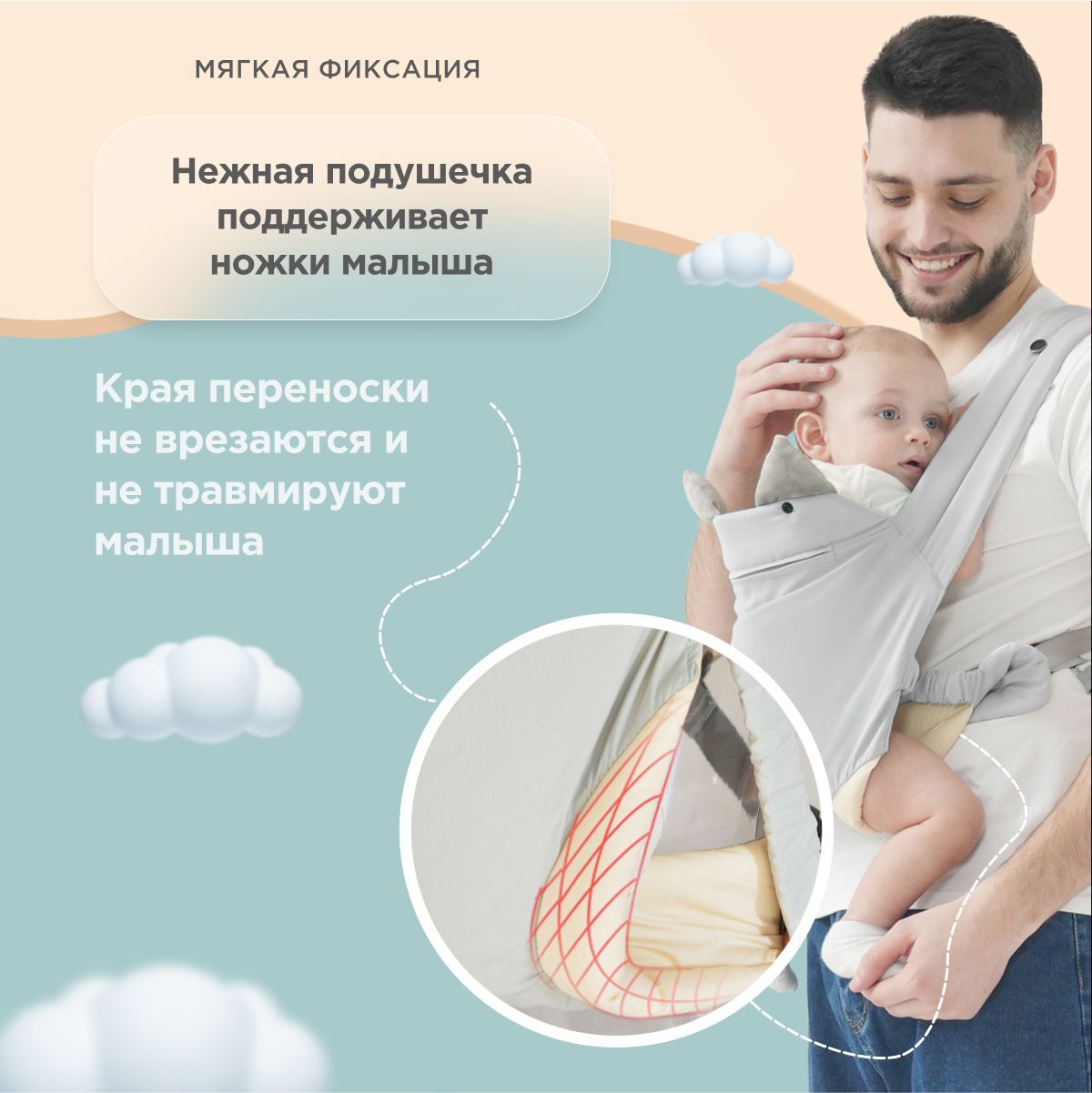 Кенгуру переноска для новорожденных малышей от Just Mom - купить с ...