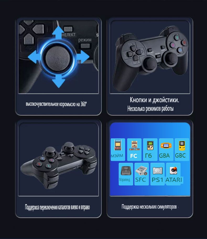 Беспроводная игровая консоль 4K HD 2.4G, игровая консоль в стиле ретро ...