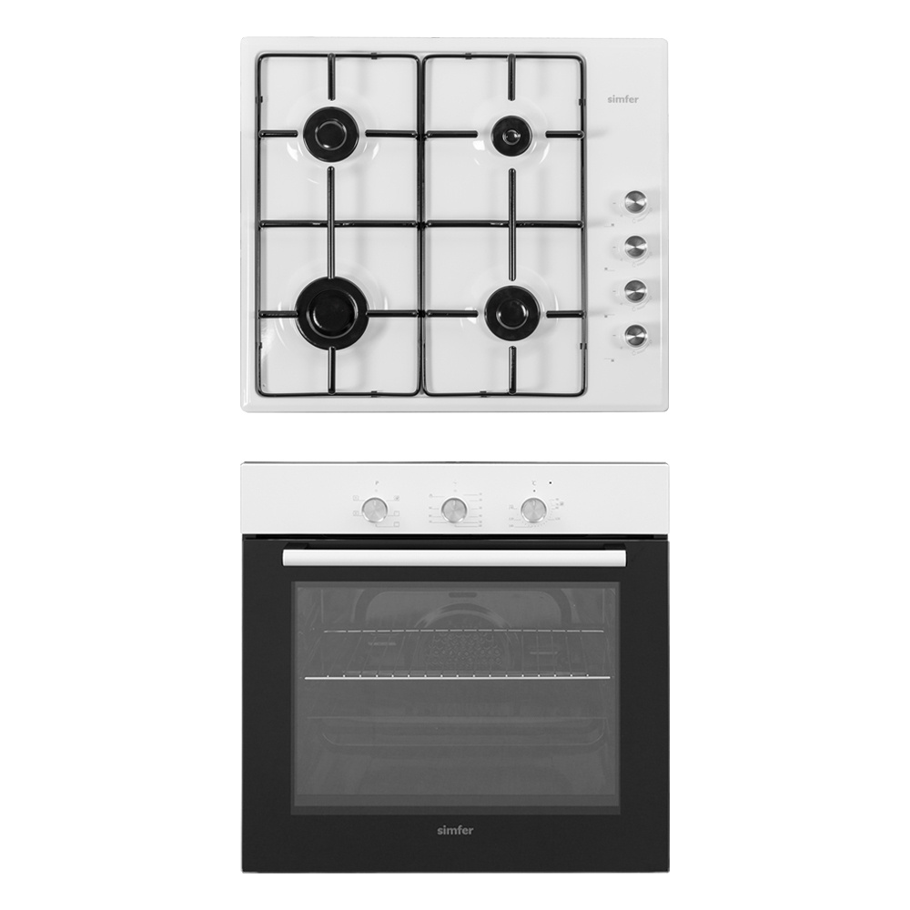 Комплект встраиваемой техники Simfer 60см: газовая варочная панель и электрический духовой шкаф ...