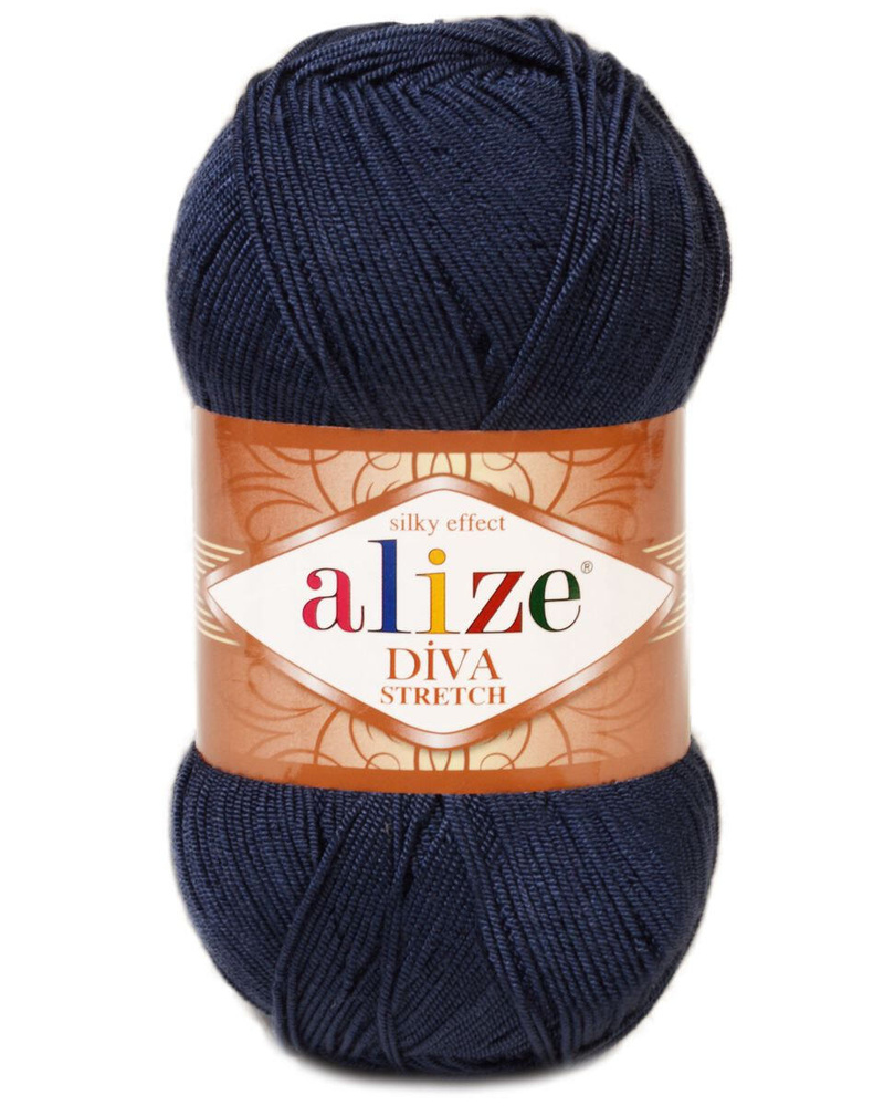 Пряжа Alize Diva Stretch: 361 (Темно-синий) / Ализе Дива стрейч / 2 шт ...