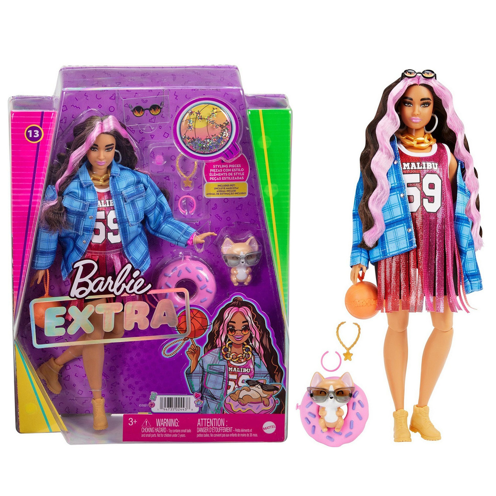 Кукла Barbie Extra HDJ46 Брюнетка с розовыми прядями - купить с ...