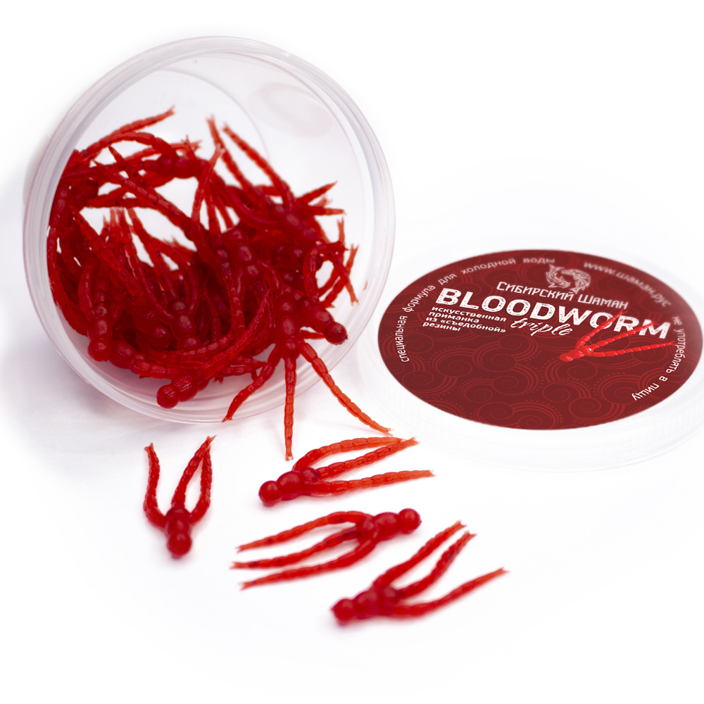 Приманки силиконовые Сибирский Шаман Bloodworm Triple, 30мм, 30шт ...