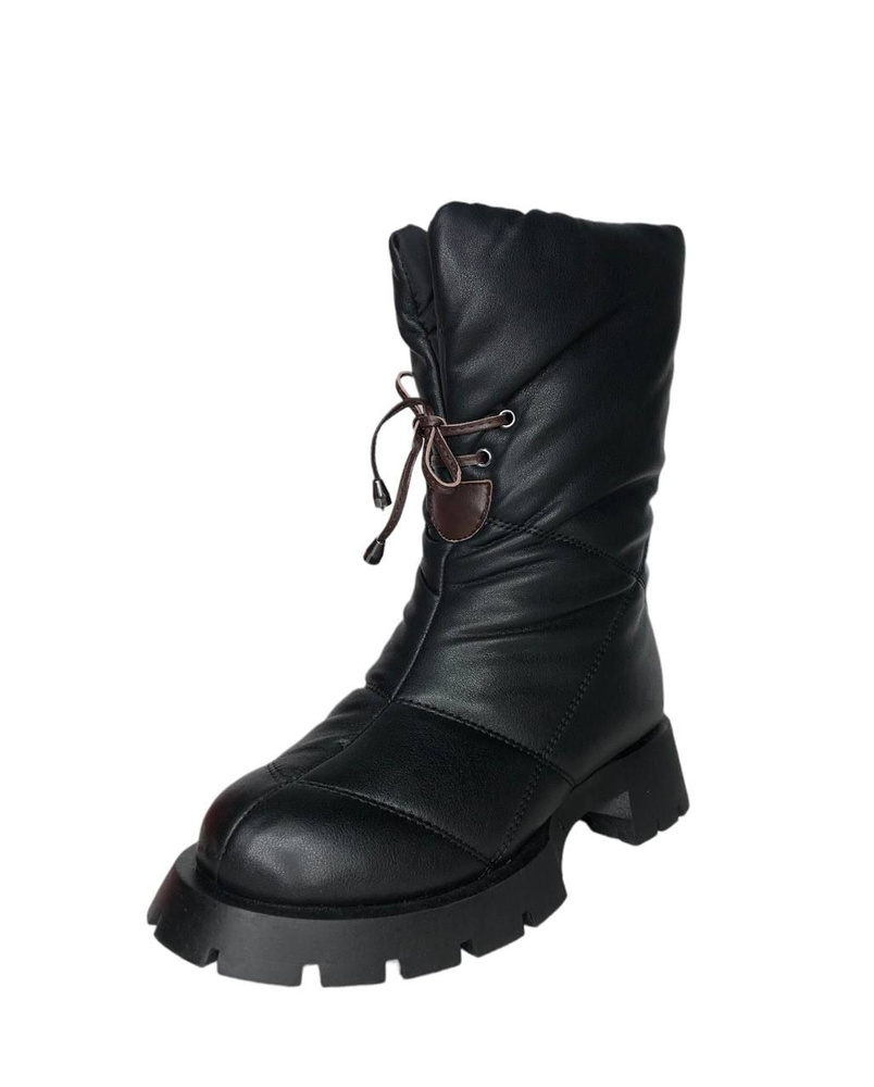 Сапоги Женский Covani полусапоги, размер 39 черный Зима Толстый каблук Без застёжки купить c ...