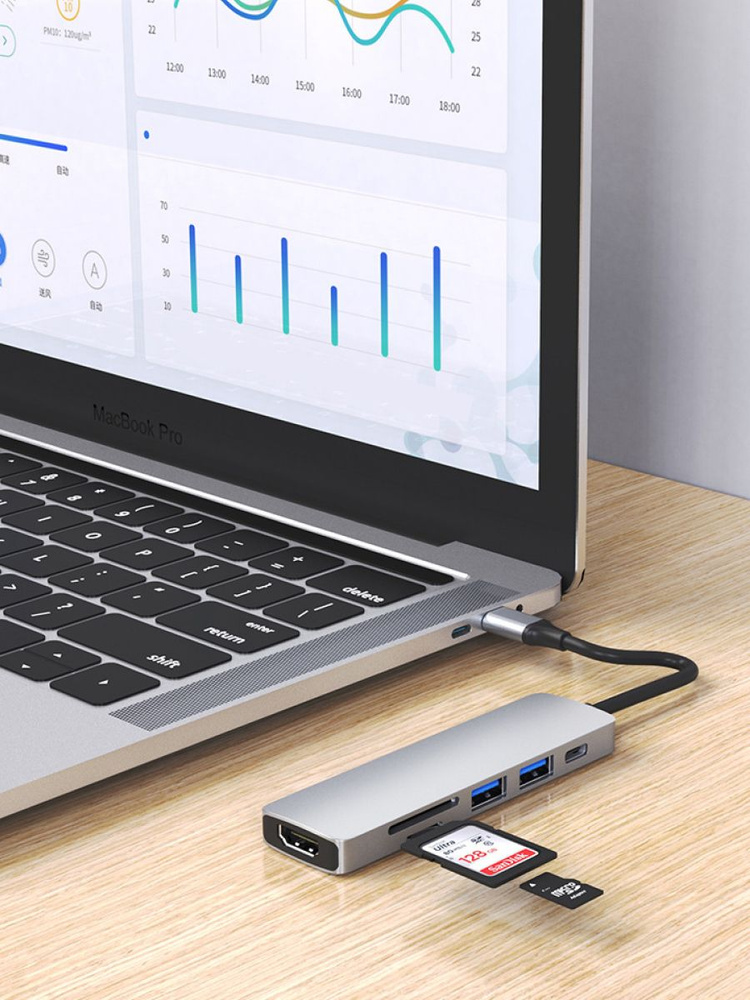 Переходник Hub Usb 3 0 Hdmi Type C Адаптер Usb Type C Мощность