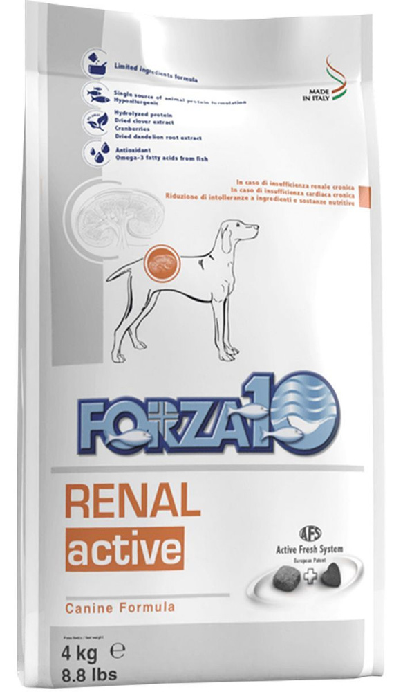Сухой корм FORZA10 DOG RENAL ACTIVE для взрослых собак всех пород при ...