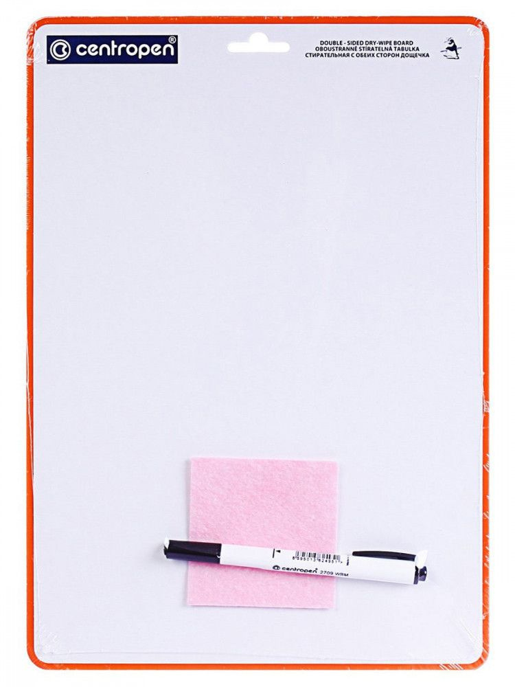 Доска маркерная A4 двусторонняя без рисунка в клетку для рисования с ...