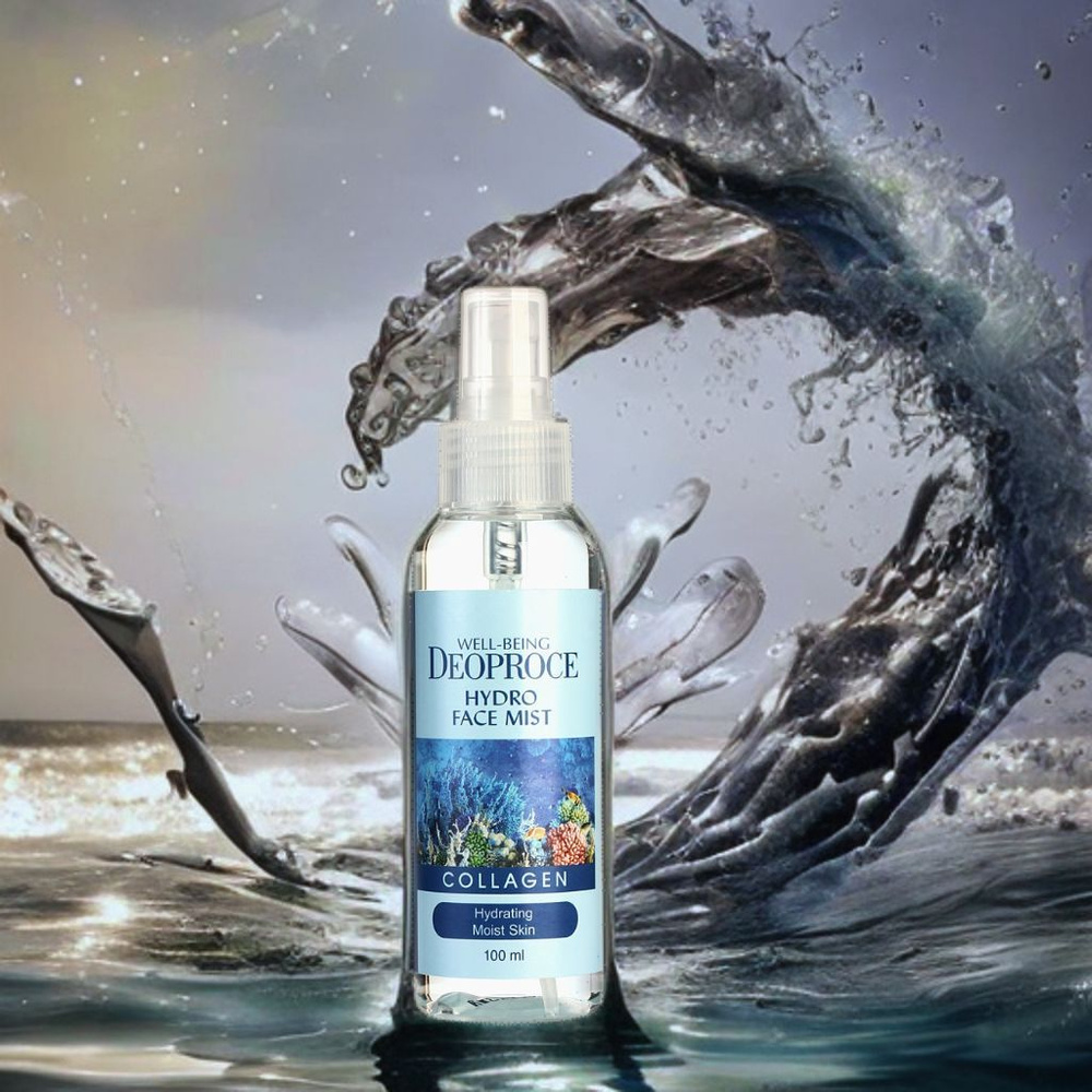 Термальная вода, освежающий спрей с коллагеном Deoproce Hydro Face Mist ...
