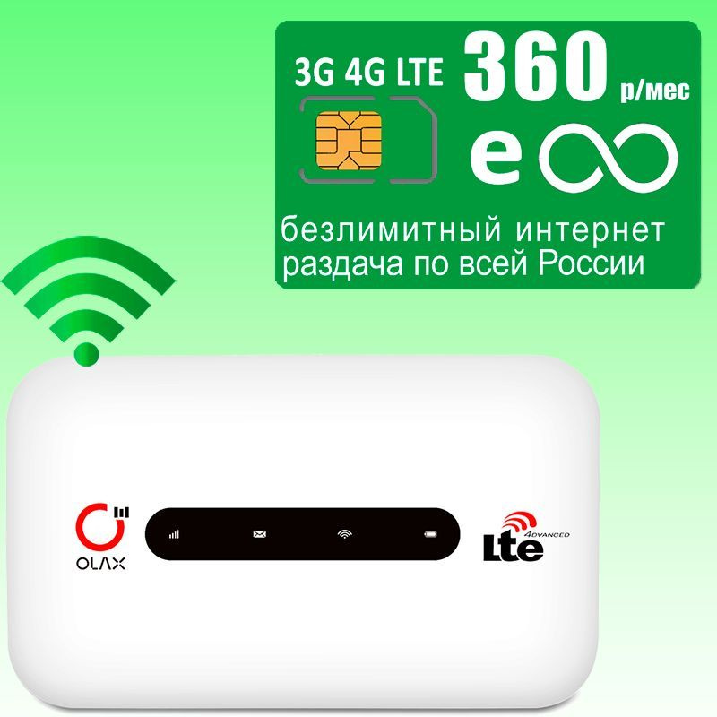 Беспроводной модем OLAX MT20 + безлимитный интернет и раздача за 360р ...
