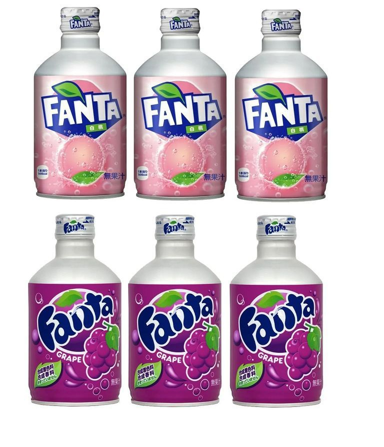 Набор Fanta White Peach, Grape (со вкусом персика и винограда), ( 6 шт ...