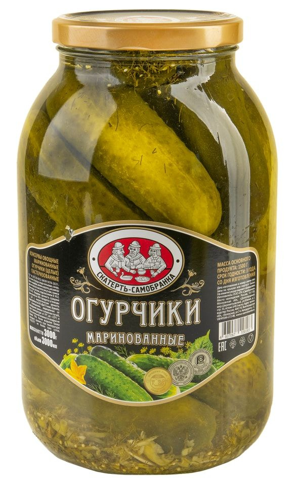 Огурцы Скатерть-самобранка Маринованные целые 3л 1шт - купить с ...