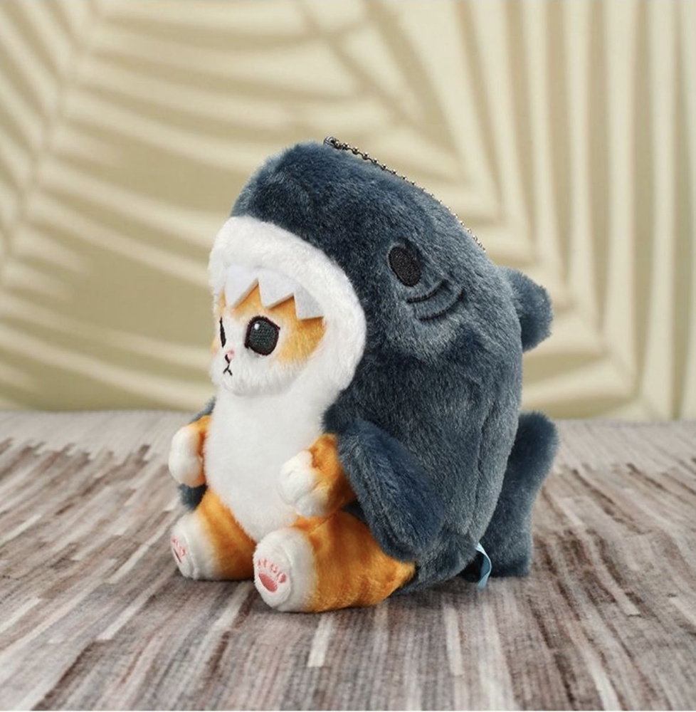 Кот Акула, Мягкая игрушка / Кошка в костюме акулы / Плюшевый котик для ...