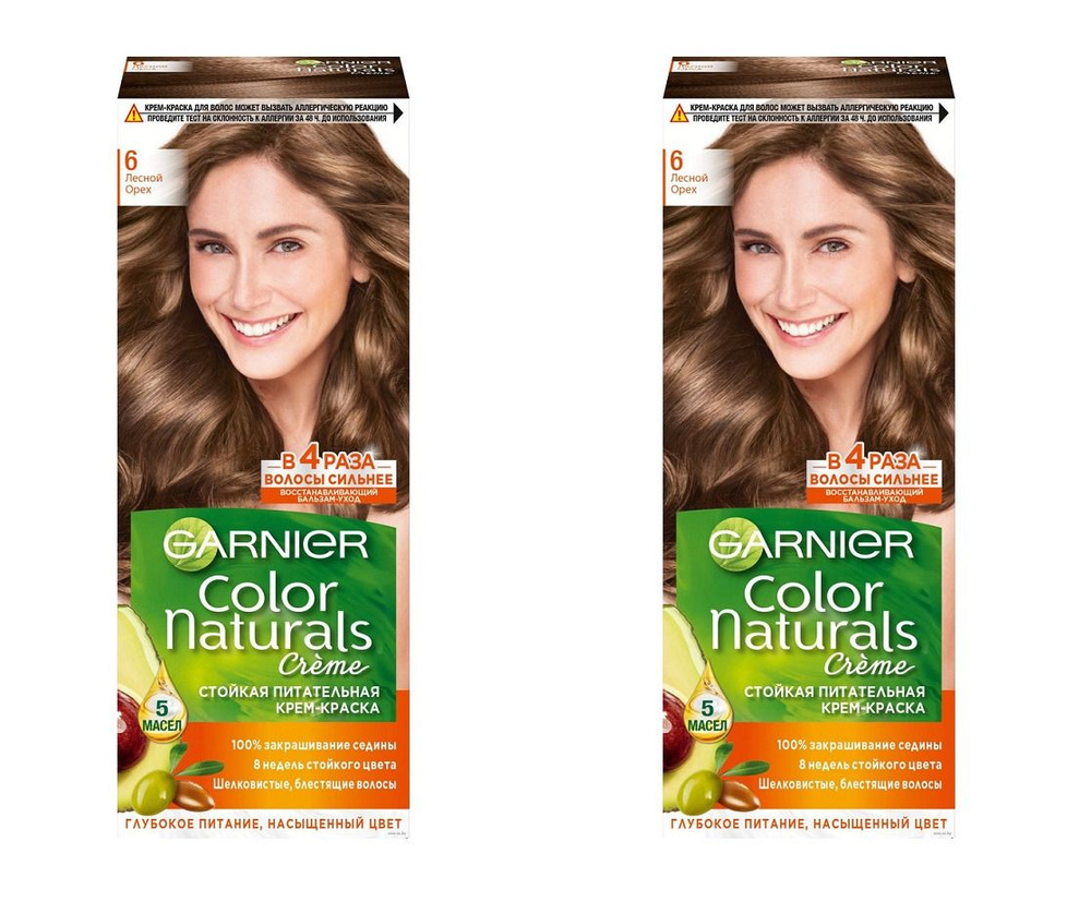 Garnier Краска для волос Color Naturals, тон 6 Лесной орех, 110 мл - 2 ...