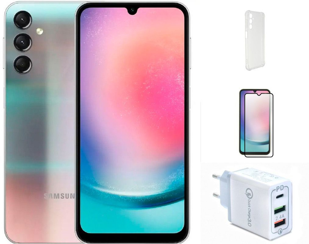 Смартфон Samsung SM-A245 Galaxy A24 6/128Gb Silver New + комплект ...