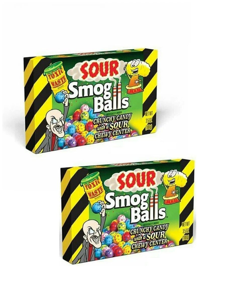 Кислые конфеты Toxic Waste Smog Bolls, 2 шт х 96 гр купить на OZON по ...