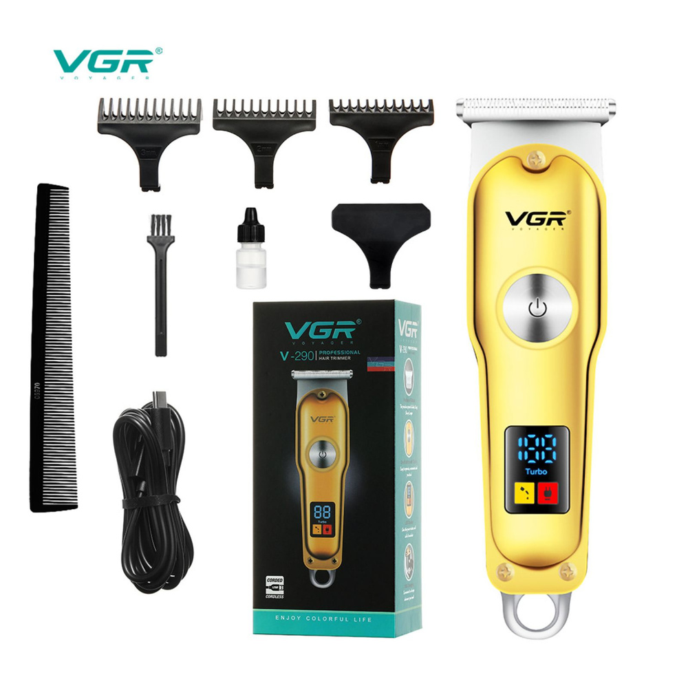 Триммер для бороды и усов профессиональный, машинка для интимных зон, Расческа в подарок / VGR V ...