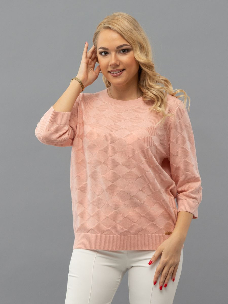 Джемпер Женский ARTT Store кремовый Хлопок, размер 46, 48 Без застежки ...