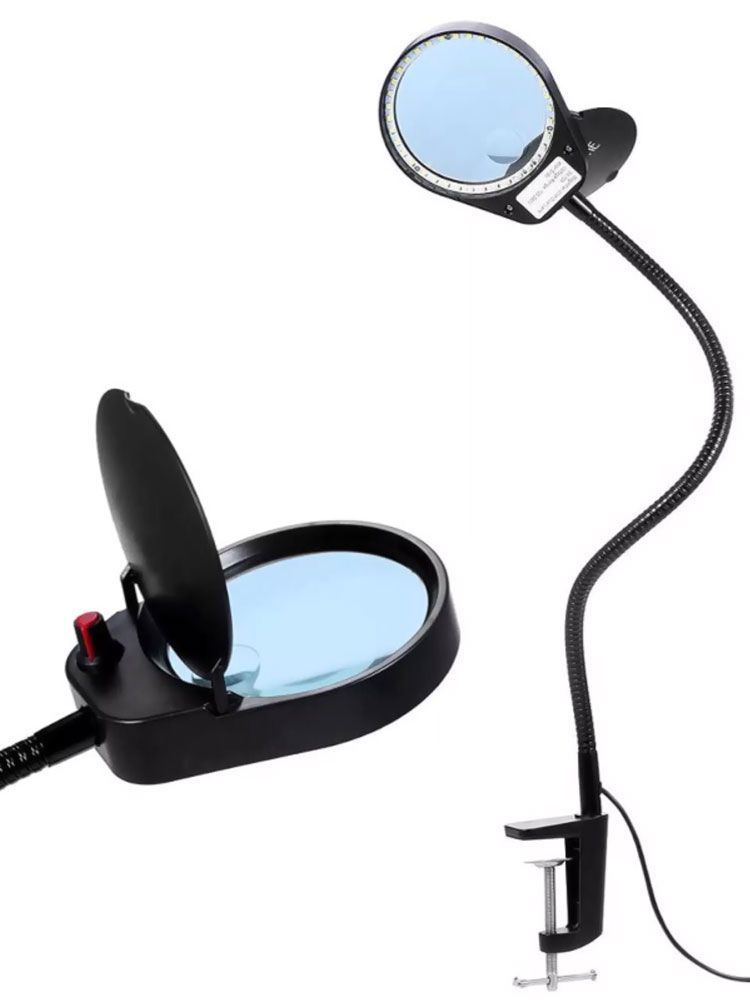 Лупа-лампа Kromatech бестеневая 5/15x, 100 мм, на струбцине, с подсветкой (38 LED) PD-7S ...