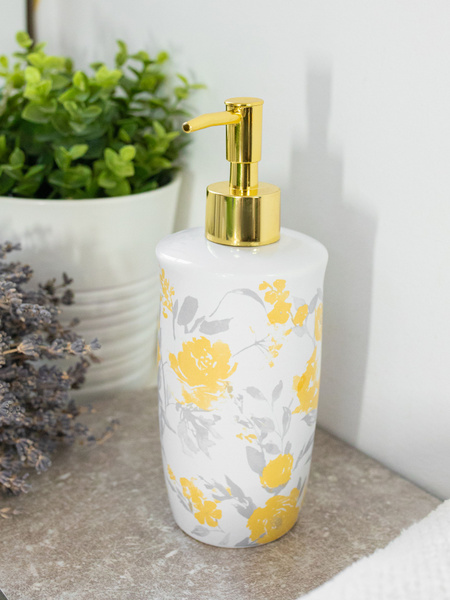 PROFFI HOME Дозатор для жидкого мыла, механический, "YELLOW TRENDY", керамика купить c доставкой ...