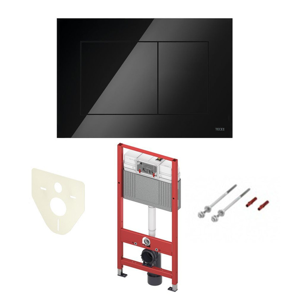 ТЕСЕ Инсталляция для подвесного унитаза TECEbase 2.0 с чёрной глянцевой панелью смыва TECEnow ...