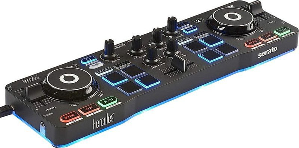 Hercules Helly DJControl Starlight - Портативный USB DJ контроллер - 2 проигрывателя с 8 ...