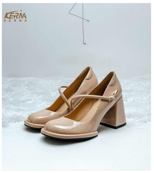 Туфли Женский KERNA Искусственная кожа, Резиновая смесь, размер 39 Толстый каблук Треккинг ...