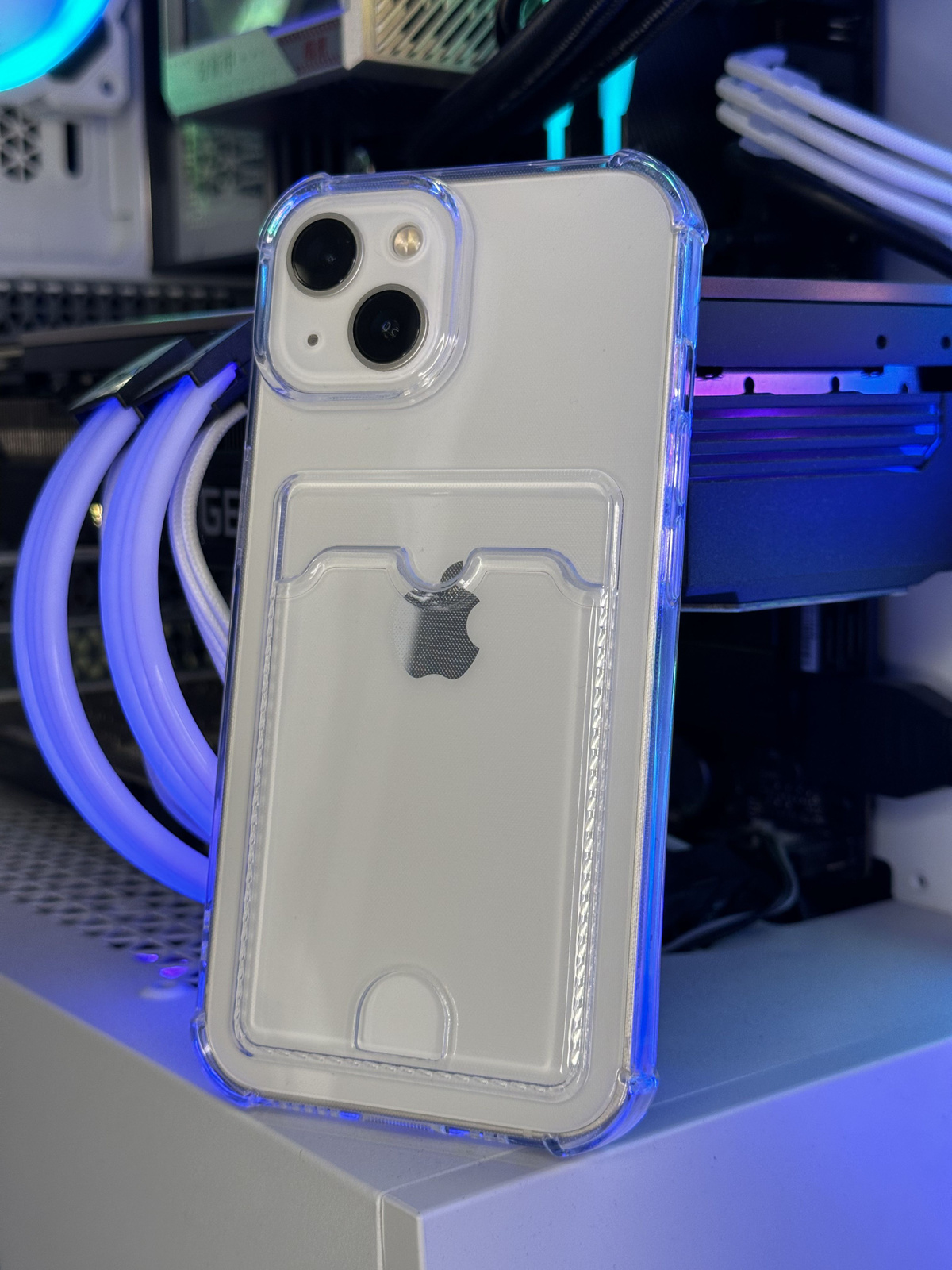 Прозрачный чехол с карманом для карточки и фото на Apple iPhone 13 Pro ...