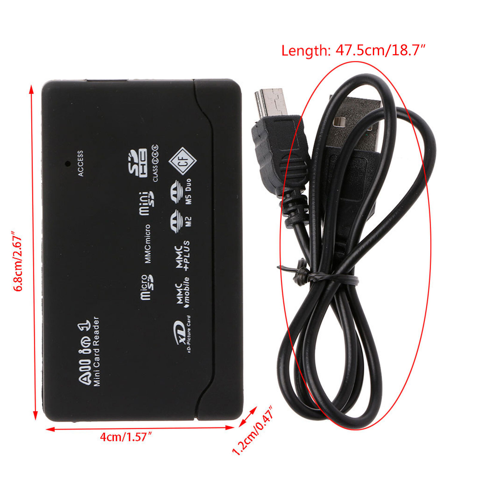 USB-кардридер для CF/SD/SDHC/SCXC, Черный купить на OZON по низкой цене ...