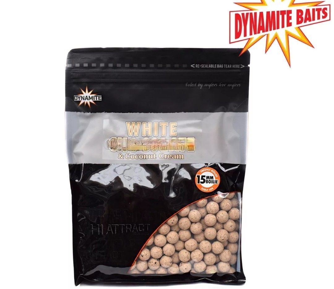 Бойлы тонущие для рыбалки Белый шоколад и Кокос 15 мм Dynamite Baits ...