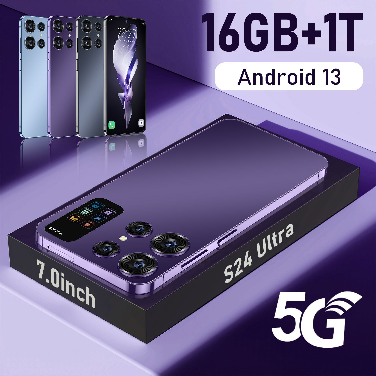 Смартфон S24 Ultra-sdfg-5gaf 1 ТБ 16 ГБ Фиолетовый 7.0 S24 Ultra-sdfg ...