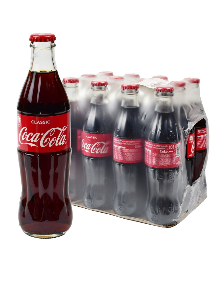 COCA-COLA в стекле 0,33 л напиток газированный (упаковка 12 шт ...