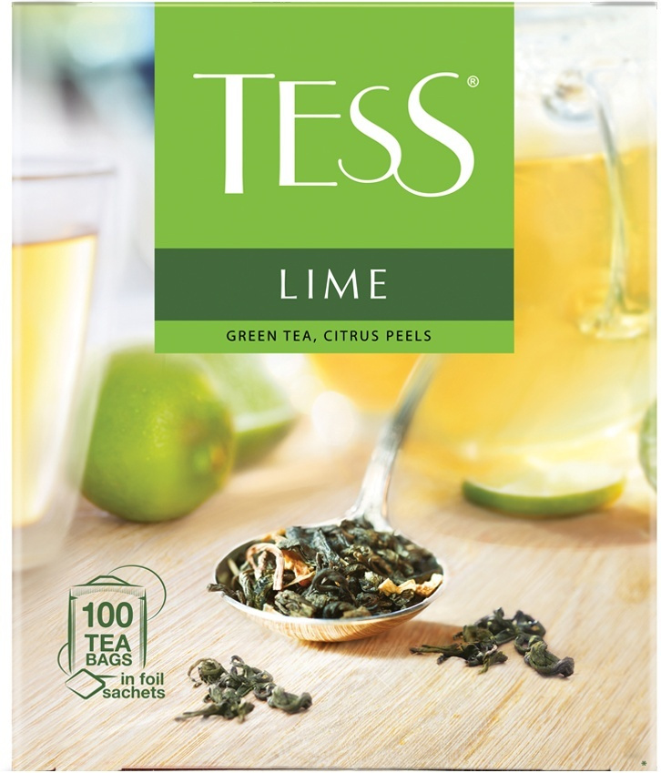 Чай в пакетиках зелёный Tess Lime 100 шт купить с доставкой по