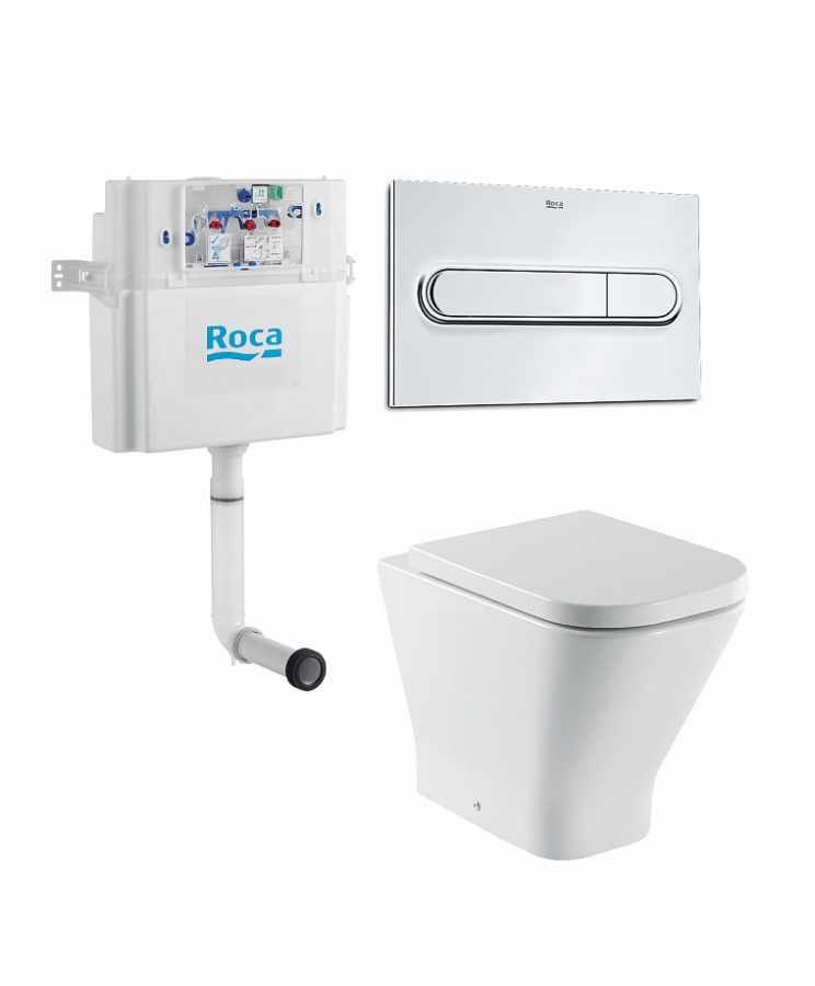 ПЭК Roca The Gap Pack приставной унитаз + бачок + кнопка + сиденье ...