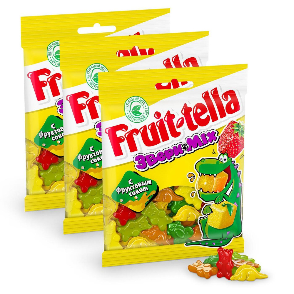 Мармелад жевательный Fruittella Звери MIX, 3 шт по 70 г - купить с доставкой по выгодным ценам в ...