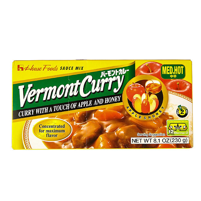 Соус овощной Карри среднеострый Vermont Curry (12 порций) 230гр, Япония ...