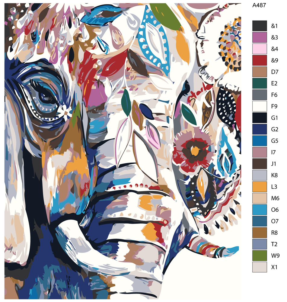 Картина по номерам,"Живопись по номерам", 40 x 50, A487, слон ...