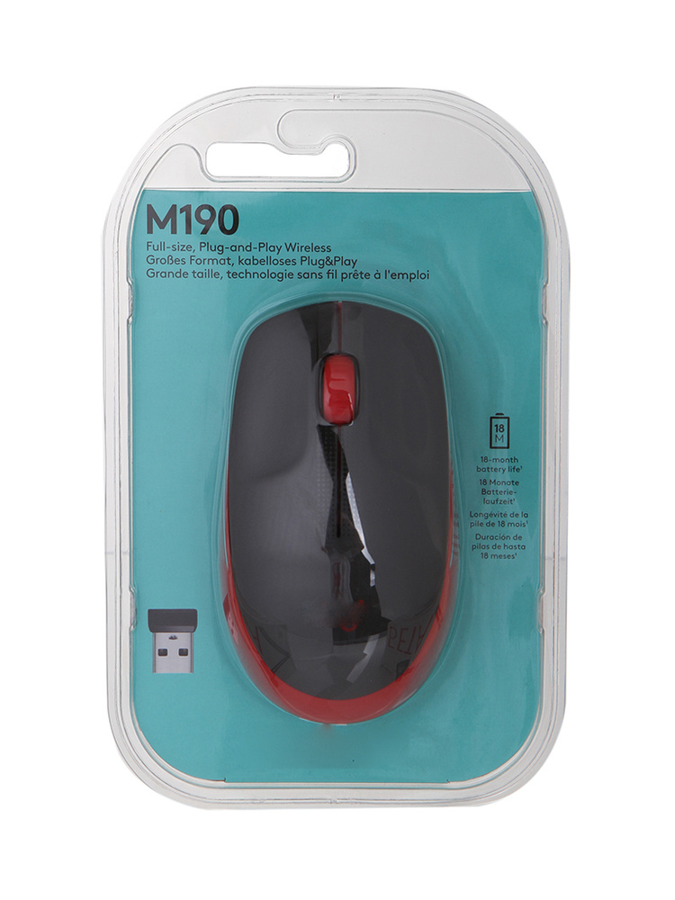 Мышь беспроводная Logitech M190 910-005905, серый, черный - купить по ...
