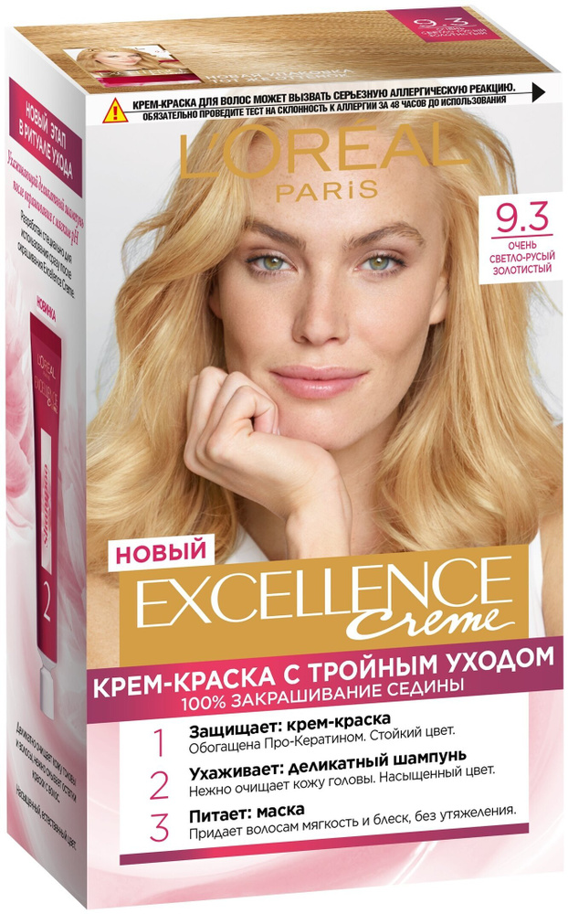 L'Oreal Paris Excellence стойкая крем-краска для волос, 9.3 очень ...
