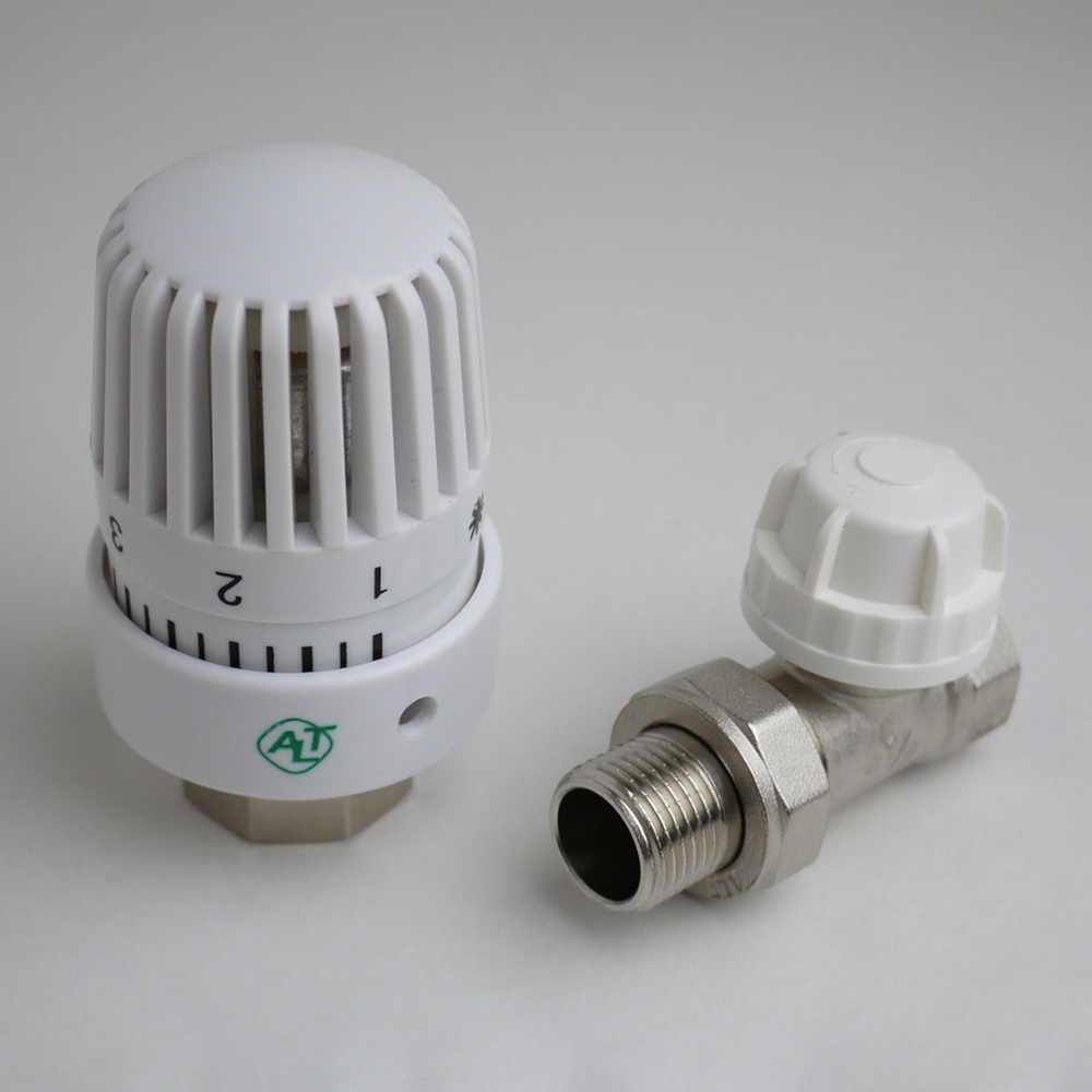 Клапан под термоголовку с термоголовкой Altstream прямой 1/2" M30x1,5 ...
