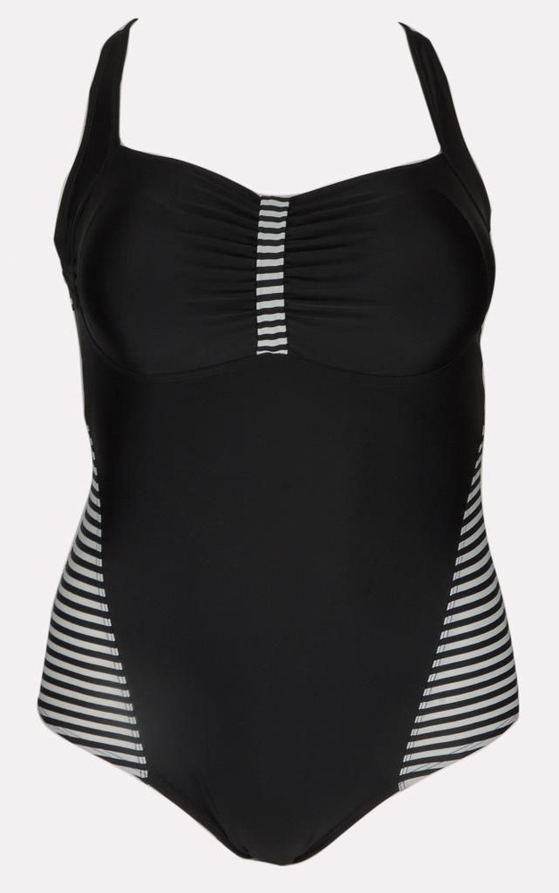 Купальник раздельный Женский Laguna черный Пляжный, размер 54, 56 Россия Однотонный Полиамид ...