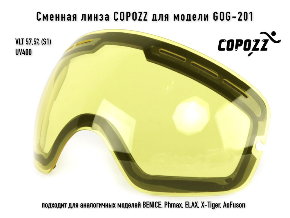 Сменная противотуманная линза для горнолыжных очков COPOZZ GOG-201 ...