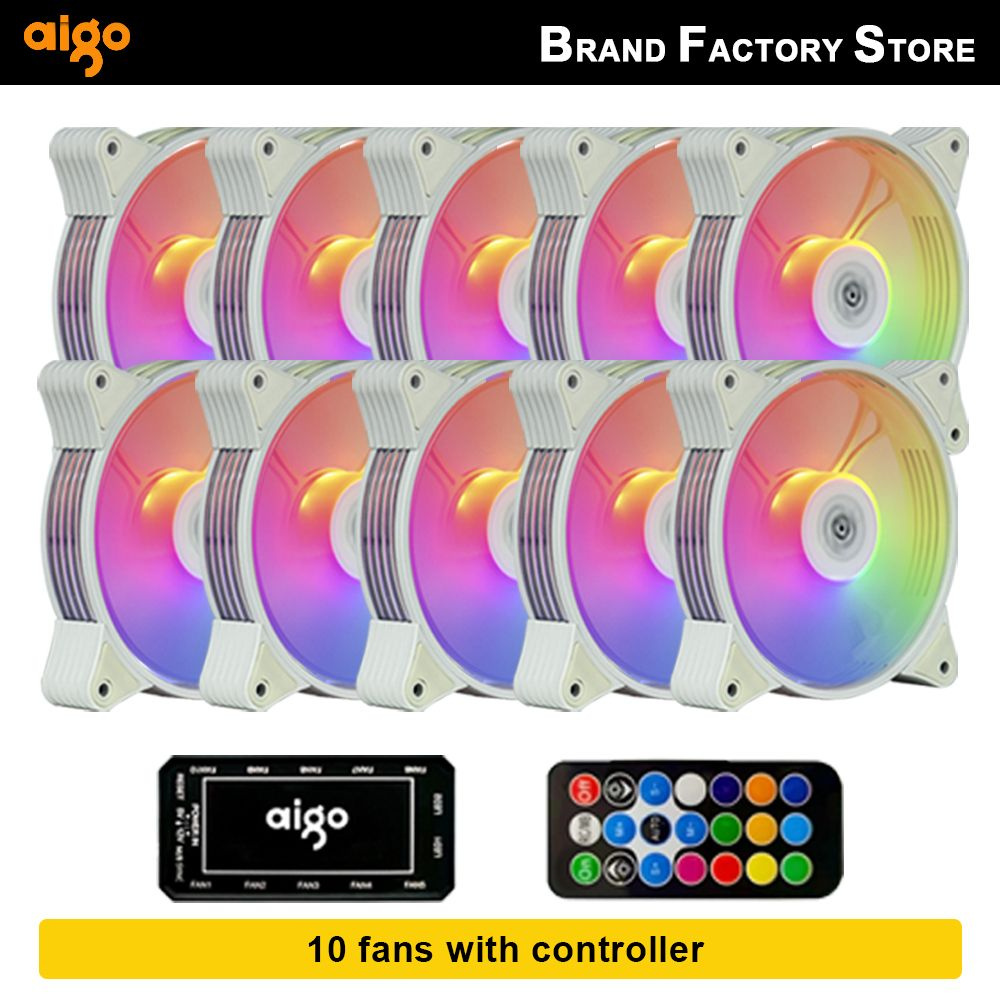 aigo ar12 белый 120 мм rgb вентилятор ventilador пк геймер - купить кулер по выгодной цене в ...